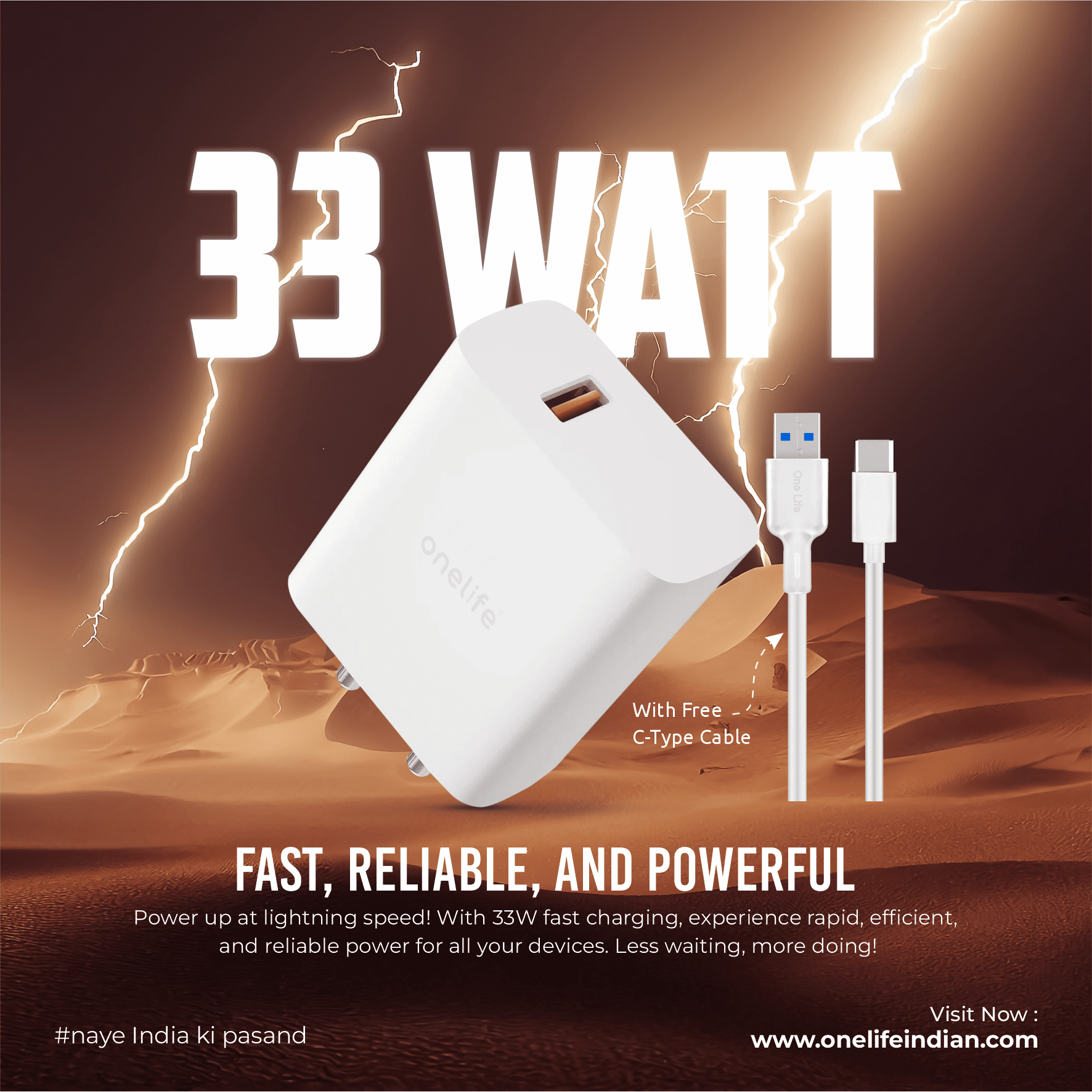 OneLife 4-in-1 Fast Charger | Turbo & Adaptive Charging | 33 WATT ...
