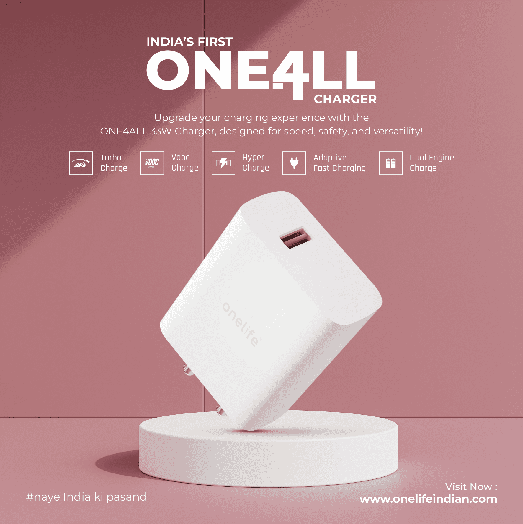 OneLife 4-in-1 Fast Charger | Turbo & Adaptive Charging | 33 WATT ...