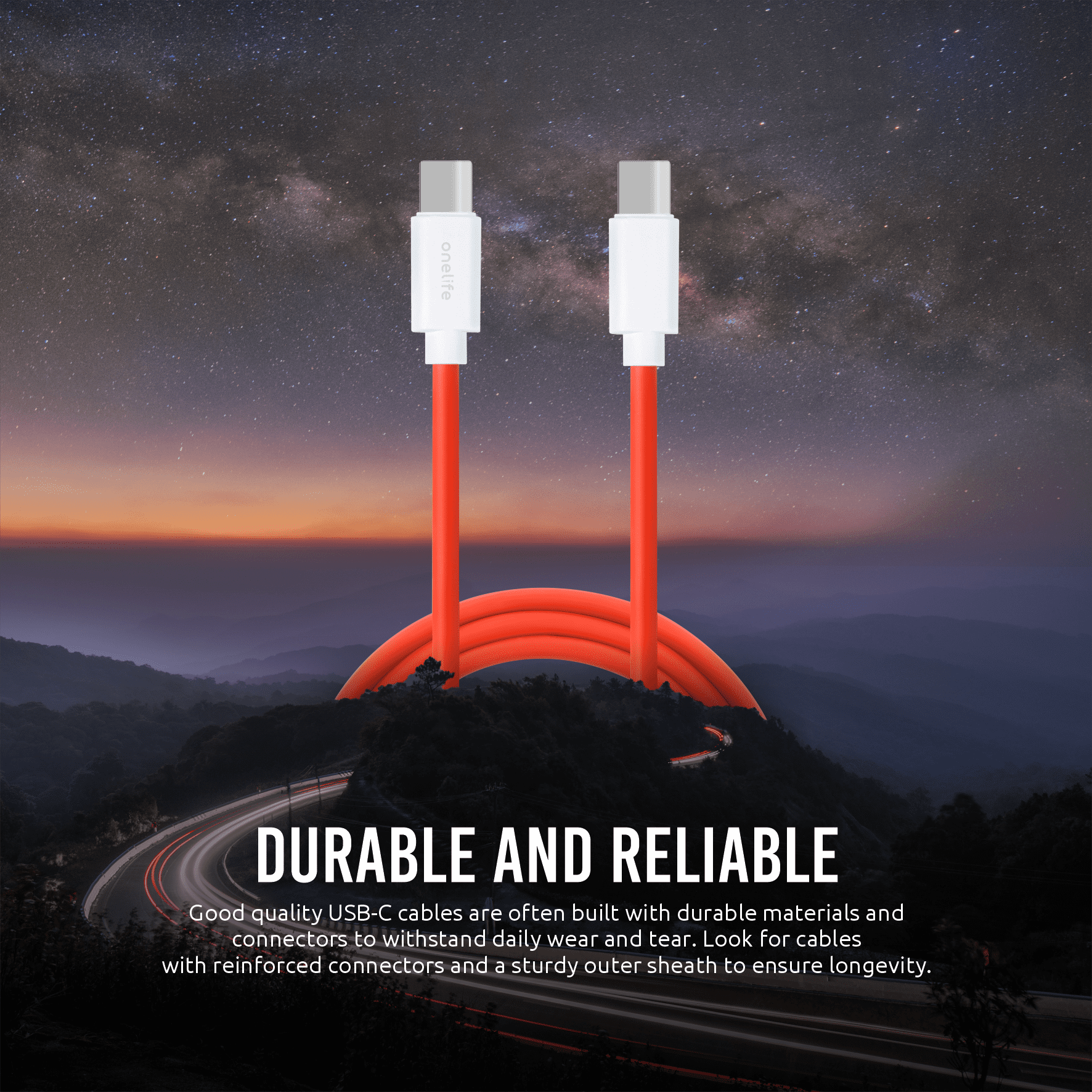 Onelife 65W Fast Charging Type-C to Type-C Cable | Cable-10 - one life ...