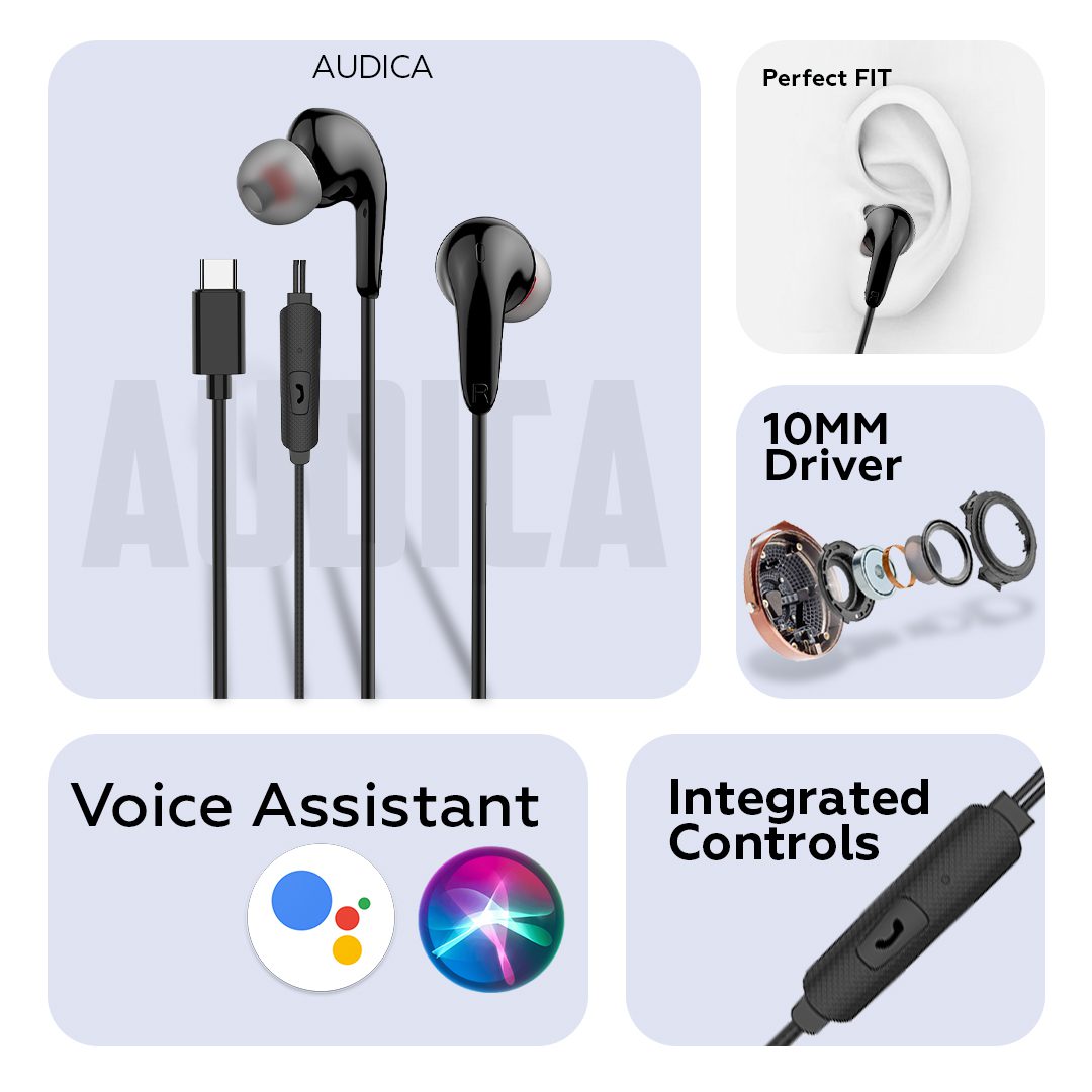 Onelife Audica Type-C Wired Earphones with Mic Music-18 - one life indian